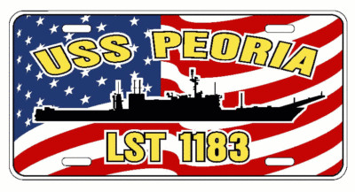 USS PEORIA LST 1183 License Plate U S Flag Military U S Navy USN PO6 | eBay
