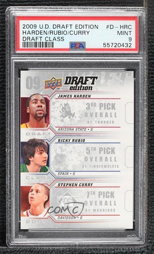 2009 Draft Edition Class Ricky Rubio Stephen Curry James Harden PSA 9 ...