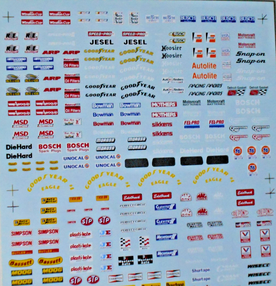 NASCAR DECAL 1993 INDIVIDUAL STOCK CAR FENDER CONTINGENCIES -SLIXX - 1/ ...