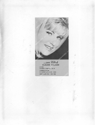 o43170 1960's orig photo musician French singer beautiful Claude Valade ...