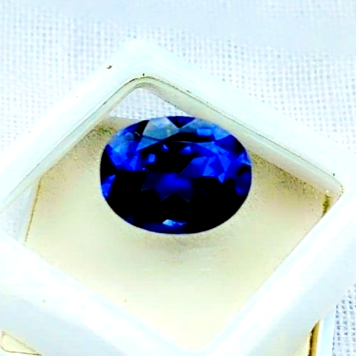 GGL Certified Lab Created 8.10 CT Tanzanite Oval Shape Loose Gemstone ...