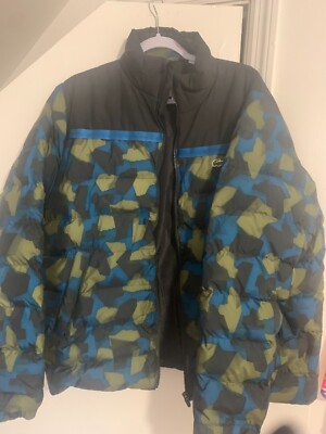 Lacoste men's goose down coat. Sz M/L. Multi color. Zip up closure. | eBay