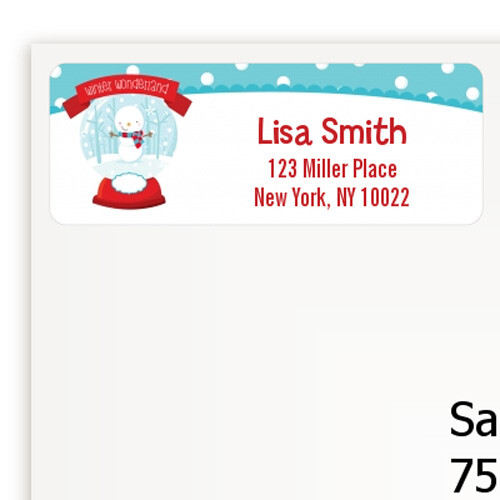Snow Globe Birthday Party Personalized Return Address Stickers - 27 ...
