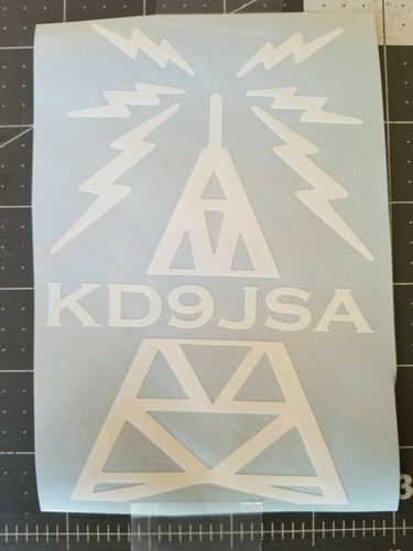 Ham Amateur Radio Tower Call Sign Window Sticker Decal | eBay