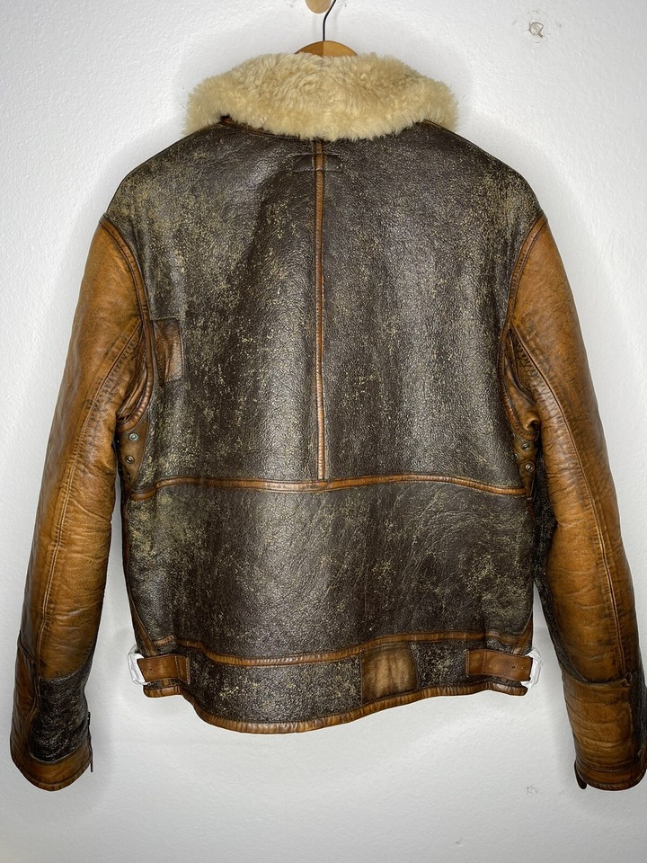 $2598 Polo Ralph Lauren X-Large Shearling Bomber Jacket RRL Leather ...