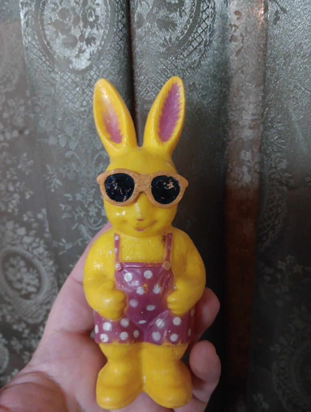 Vintage Hard Plastic Irwin Comp. Rabbit 1950s Easter Rattle Decoration ...