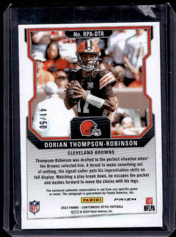 2023 Panini Contenders Optic Dorian Thompson Robinson Rookie Patch ...
