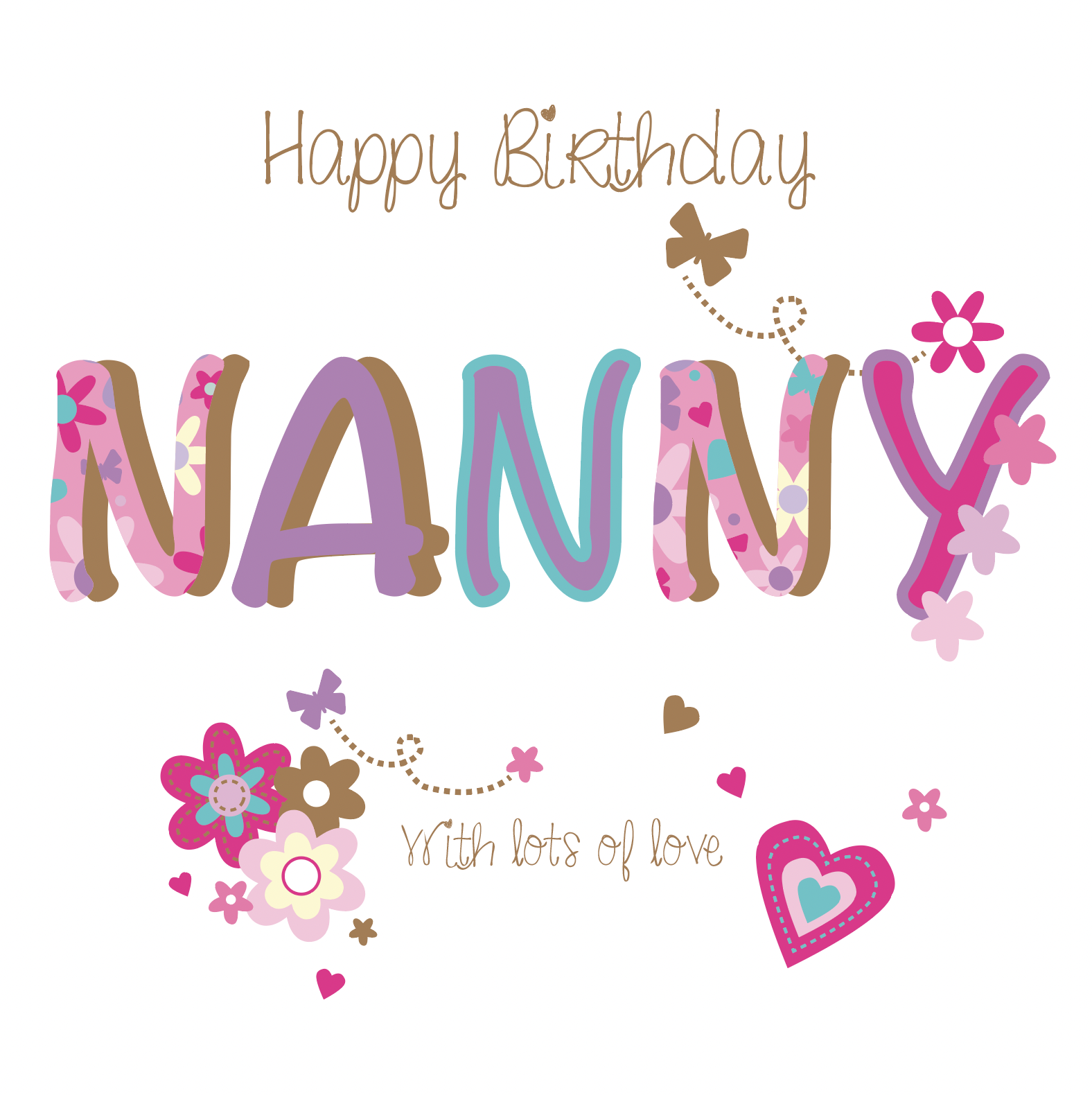 Nanny birthday card mum nan gran grandma Personalised Any Name/message ...