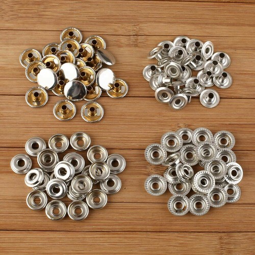 100pcs Stainlesss Steel Fastener Snap Press Stud Cap Button Marine Boat ...