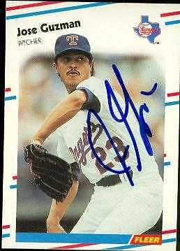 Jose Guzman autographed Baseball Card (Texas Rangers) 1988 Fleer #467 ...