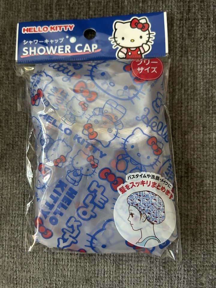 Sanrio Hello Kitty Red Bows Reusable Shower Cap Hat Bonnet For Bath ...
