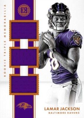 2018 Encased Lamar Jackson Rookie Triple Patch RC NFL Blitz Digital ...