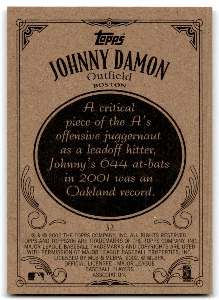2002 Topps 206 Johnny Damon Baseball Cards #32 | eBay