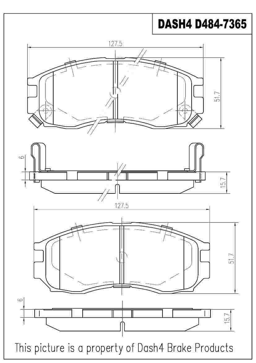 Disc Brake Pad Set-Premium Organic Pads Dash 4 Brake D484 for sale ...
