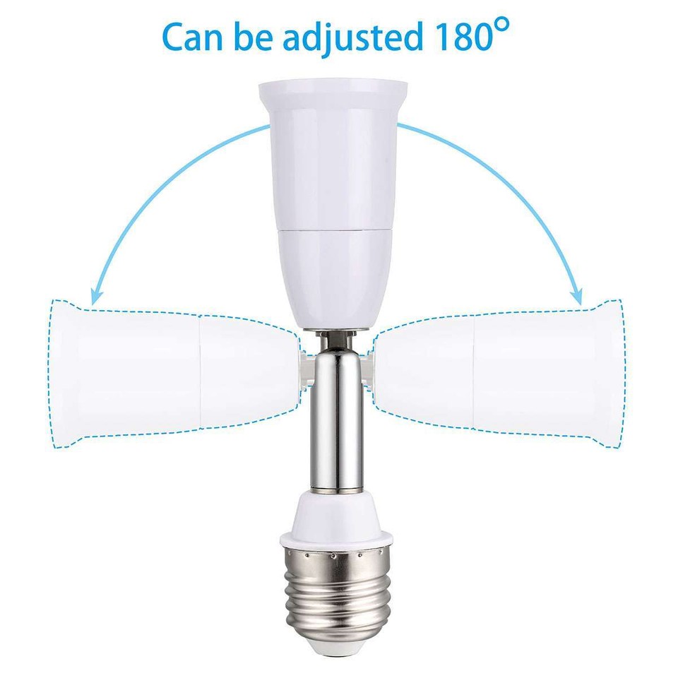 E27 Light Bulb Socket Adjustable Converter Lamp Holder Adapter Extender ...