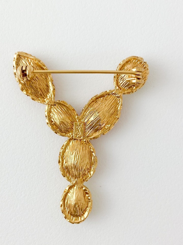 YSL YVES SAINT LAURENT BROOCH PIN BEAUTIFUL MULTI-COLOR Y LOGO ...
