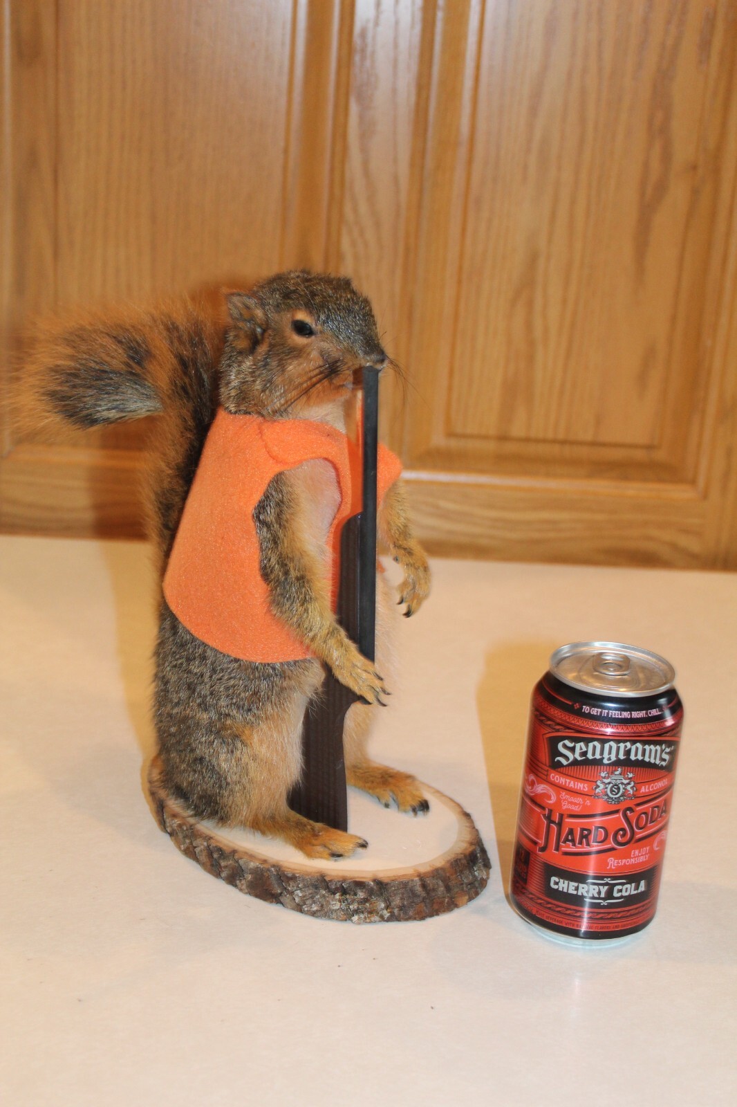 Taxidermy Hunter Squirrel Mount Novelty Whitetail Deer Log Cabin Decor ...