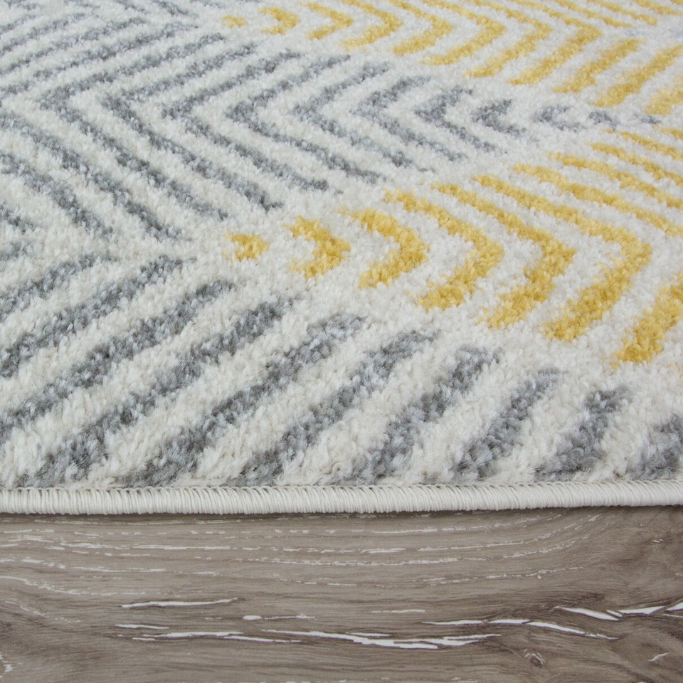 Ochre Mustard Rugs For Living Room Modern Soft Warm Yellow & Grey ...