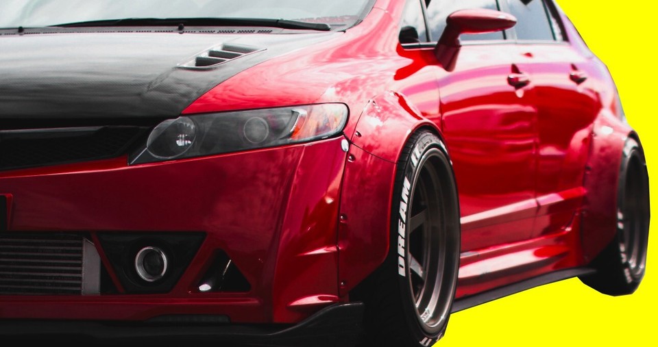 4″ New School Fender Flares Universal Fiberglass 4Pcs | eBay