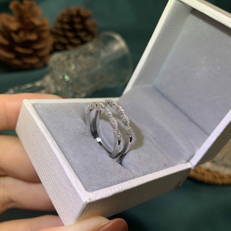 Pure Silver Wedding Ring Enhancer Jacket Ring Anniversary Bands for ...