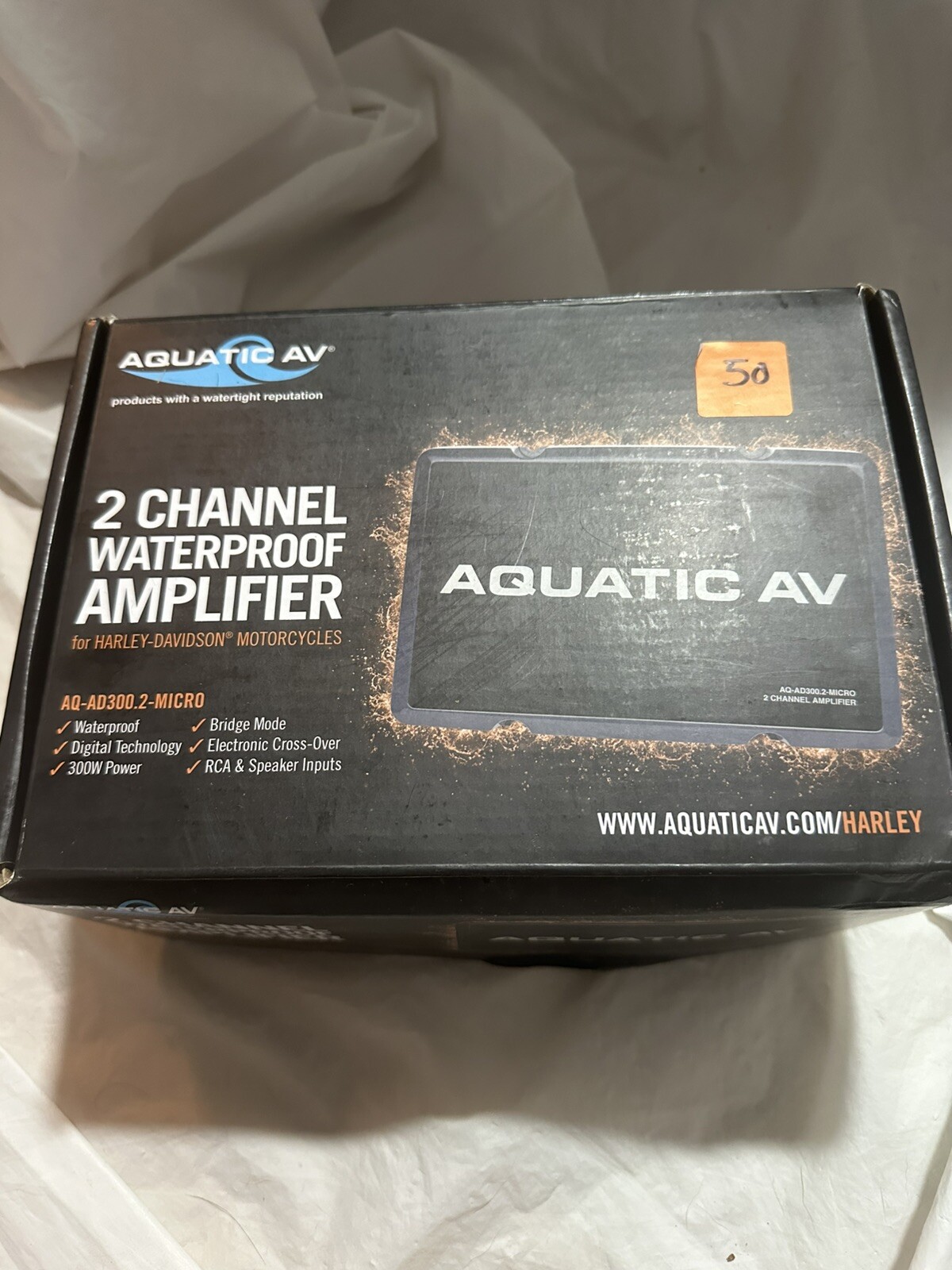 Aquatic AV AQ-AD300.2-MICRO 2-Channel Waterproof Amplifier 4 Harley ...