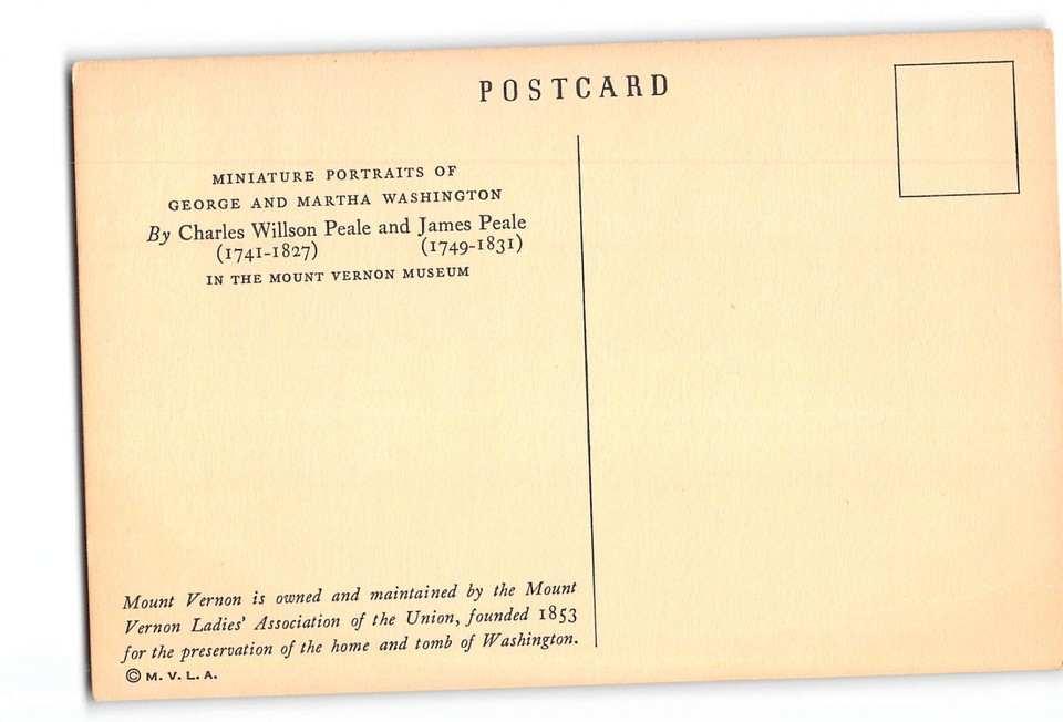 Miniature Portraits of George and Martha Washington Vintage Postcard | eBay
