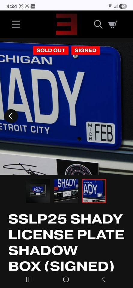 New Eminem Signed License Plate Shadow Box Shady Trophy COA SSLP25 | eBay