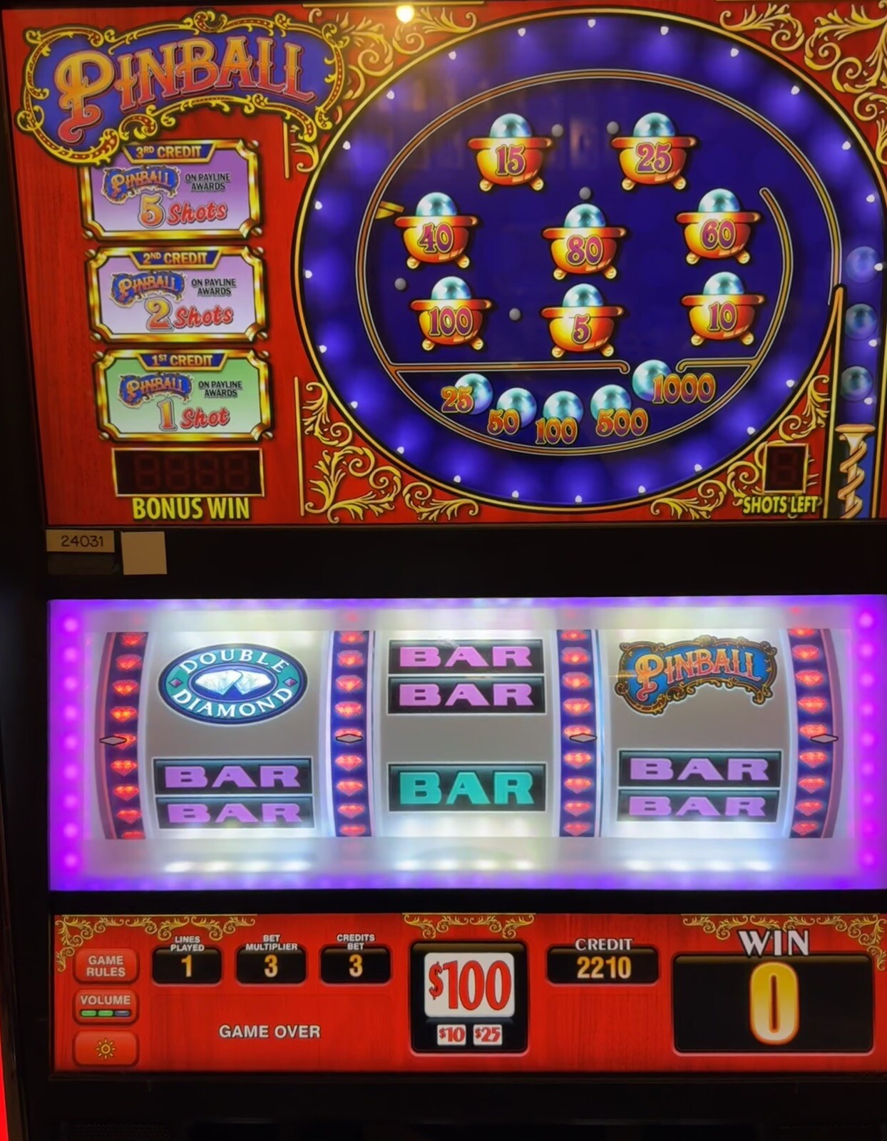 AUTHENTIC PINBALL SLOT MACHINE IGT S3000 NO FAKE STRIPS LIKE SIMILAR ...
