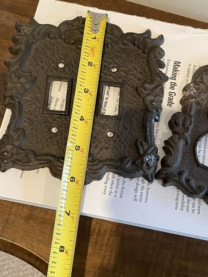 vintage cast iron 1 switch plate and 1 outlet plate. Ornate Design | eBay