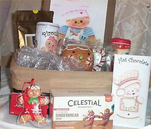 Gingerbread Gift Basket Coffee Spice Tea Mug Cookie Cutter Cocoa Cream ...
