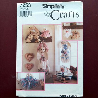 Vintage Simplicity Craft Pattern 7253 Bunny Ornament Hand Towel Mop ...