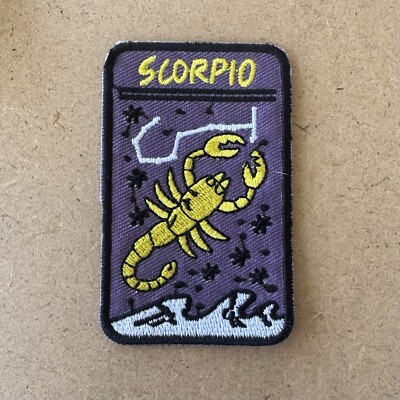 SCORPIO Embroidered Iron-on Patch ~ Retro Zodiac Sign Design ~ 3" x 2" | eBay