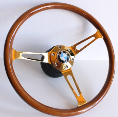 Steering Wheel fits For BMW Wood E3 E9 E12 E21 E23 E24 E28 Golden ...