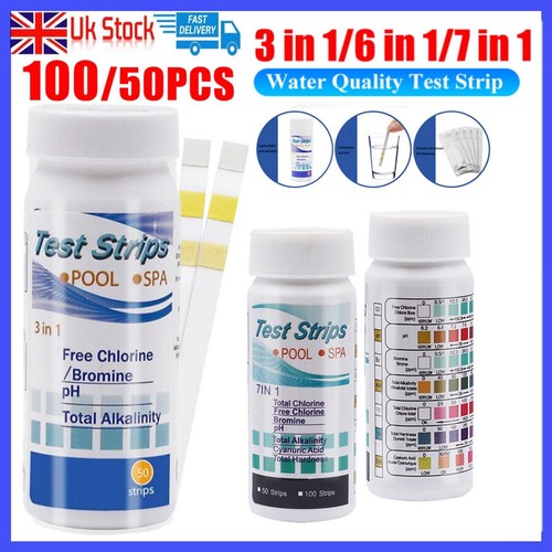50-200X Chlorine Dip Test Strips Swimming Pool Water SPA Hot Tub PH ...