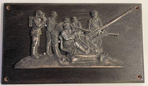 WWII WW2 german army/luftwaffe flak unit 3D relief metal wood wall ...