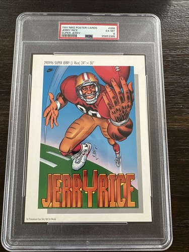 JERRY RICE NIKE POSTER CARD 1991 SUPER JERRY #996 PSA 6 5X7 Rare ...