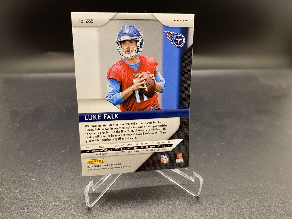 Luke Falk 2018 Prizm Red White & Blue #285 Washington St Titans RC ...