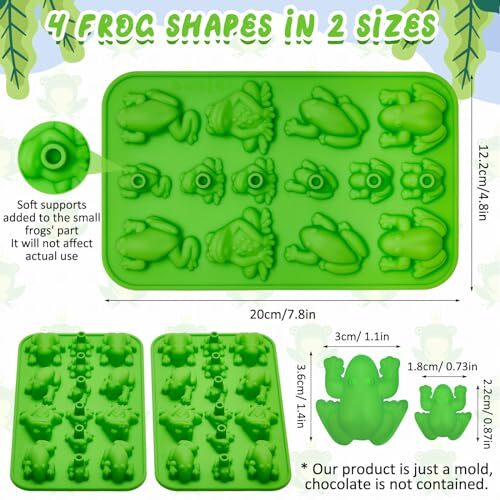 Tessco 2Pcs Frog Silicone Mold Chocolate Frog Molds Passover Frog Candy ...