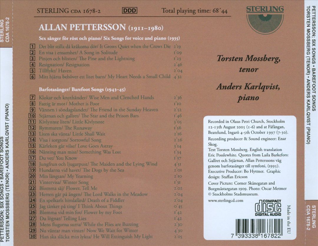 TORSTEN MOSSBERG / ANDERS KARLQVIST ALLAN PETTERSSON: THE COMPLETE ...