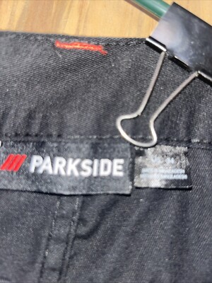 Parkside Mens Black red Work Pants Trousers Cargo Pants Knee Pad Slots ...