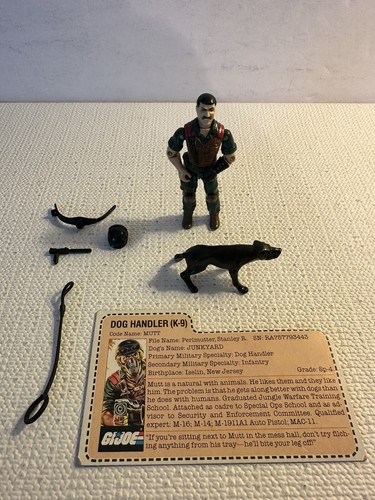 GI Joe Dog Handler (K-9) Mutt V1 99% Complete w/File Card - Missing ...