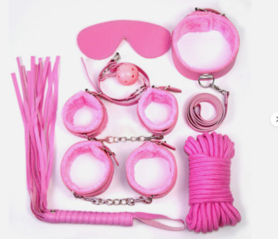 10PC Bondage Sex Toys SM Kit Under Bed Restraint Set Handcuffs soft ...