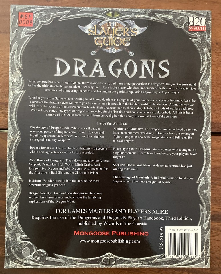 The Slayers Guide to Dragons Gary Gygax & Jon Creffield Paperback ...