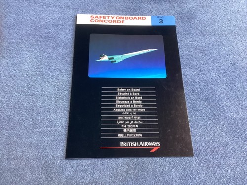 ORIGINAL BRITISH AIRWAYS CONCORDE SAFETY CARD ISSUE 3 F606 (3rd) 1992 ...
