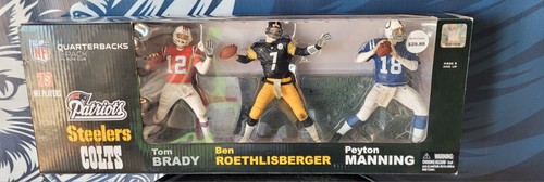 MCFARLANE NFL FOOTBALL ELITE QB BRADY ROETHLISBERGER MANNING 3 PACK ...
