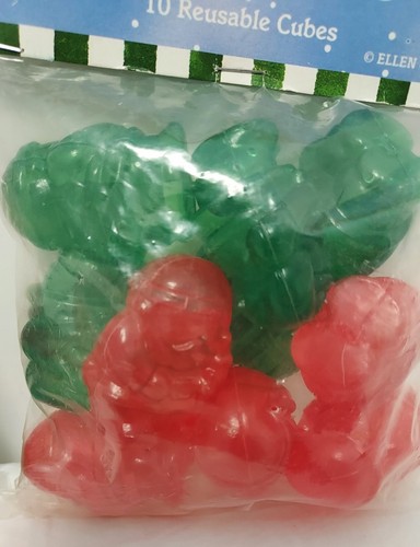 Vtg 2001 Reusable Christmas Theme Ice Cubes Plastic Assorted Colors ...