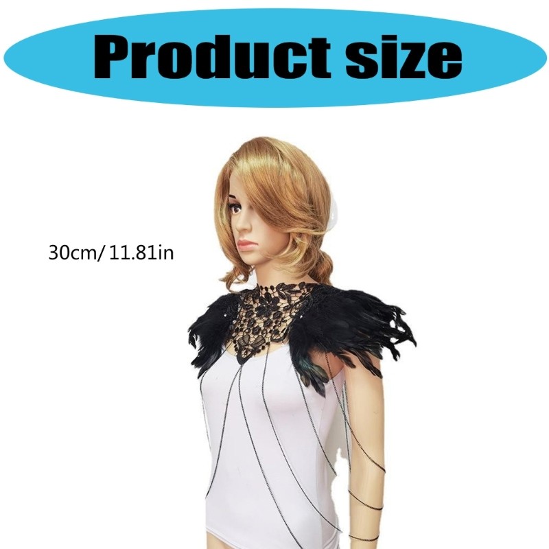 Feather Epaulette Body Chain Halloween Costume Feather Epaulet Shoulder ...