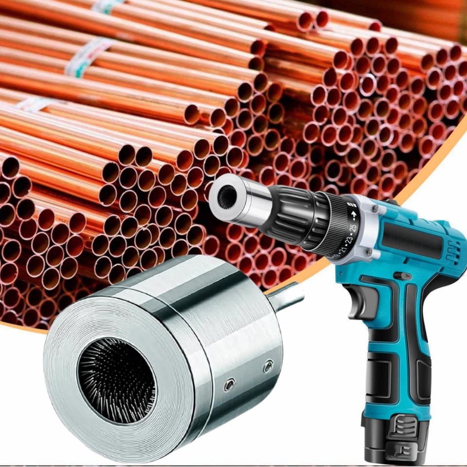 15/22mm Drill Tube Cleaning Brush Copper Pipe Cleaner Plumbing Brush ...