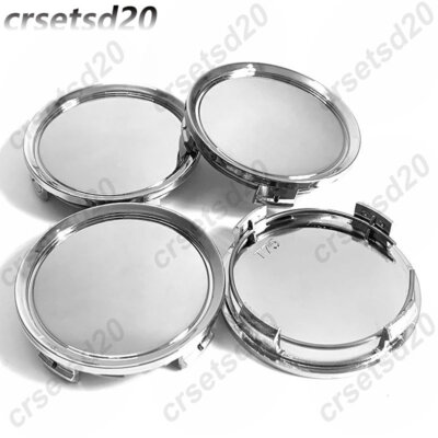 4X Universal Chrome 75MM Dia 4 Clips Car Auto Wheel Tyre Center Hub ...