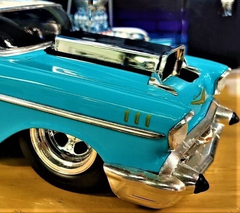 Chevy Drag Race Car Dragster Custom Built Metal Model Vintage 55 RARE ...